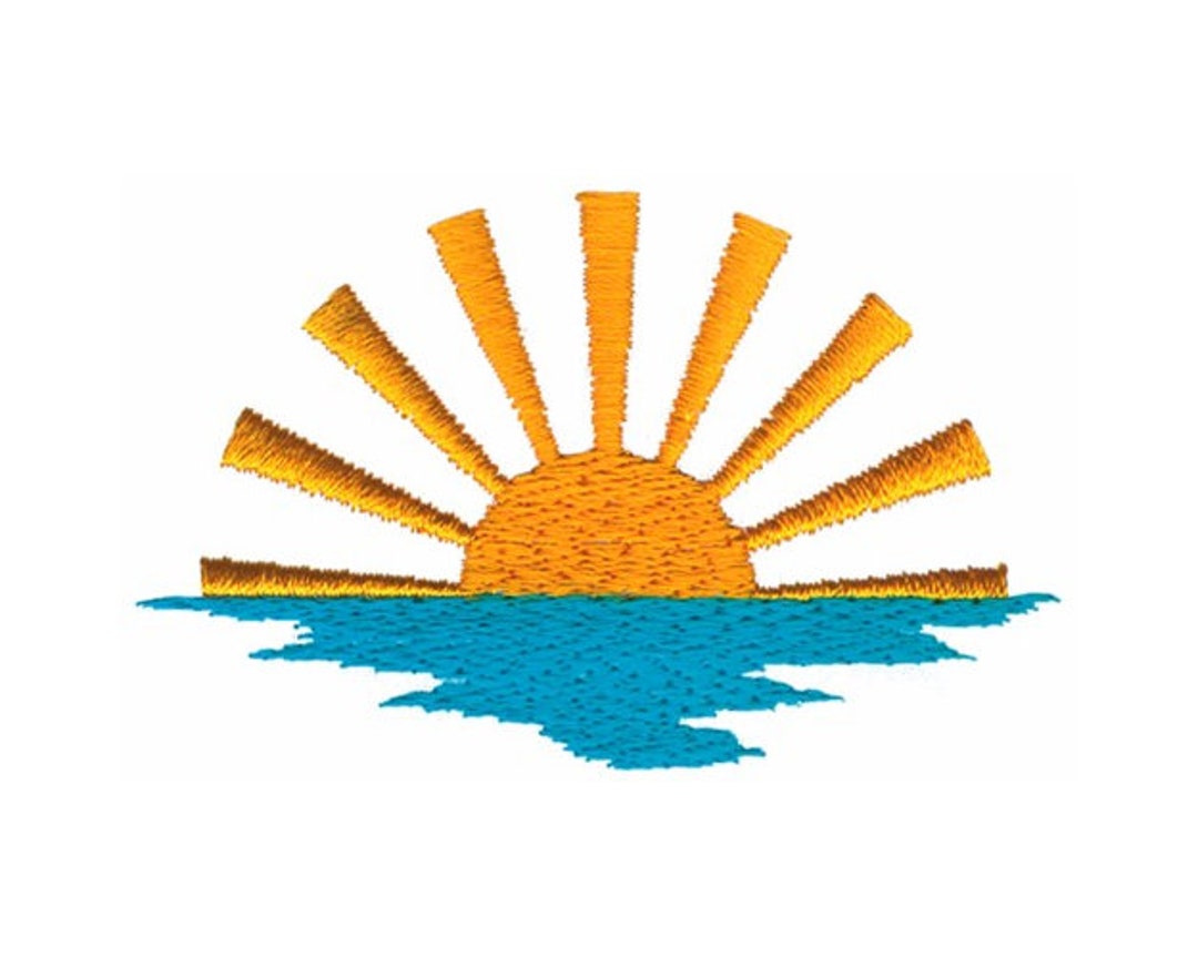 Sunset Over Water - Machine Embroidery Design - Etsy