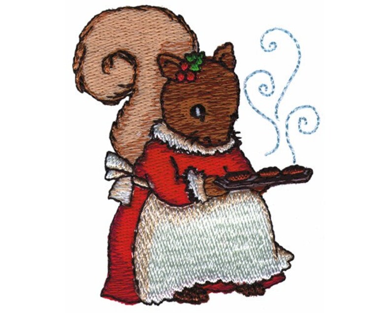 Christmas Squirrel Machine Embroidery Design - Etsy