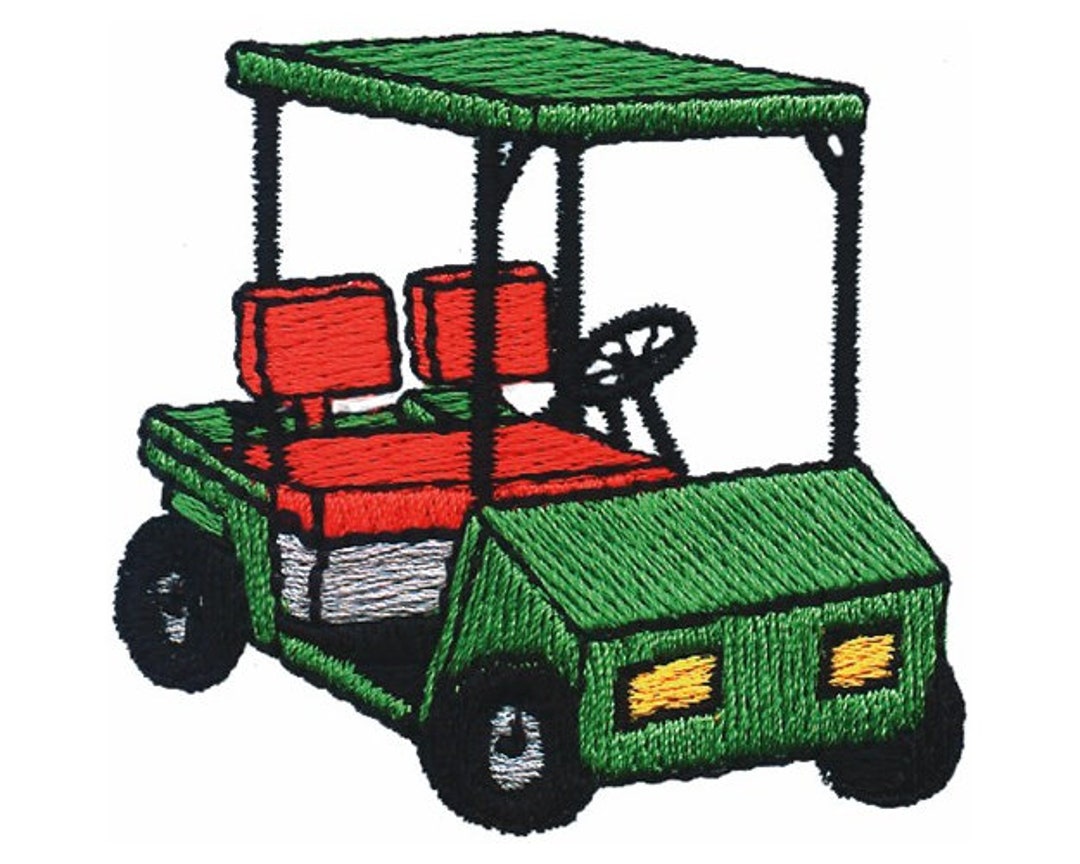 Golf Cart Machine Embroidery Design - Etsy