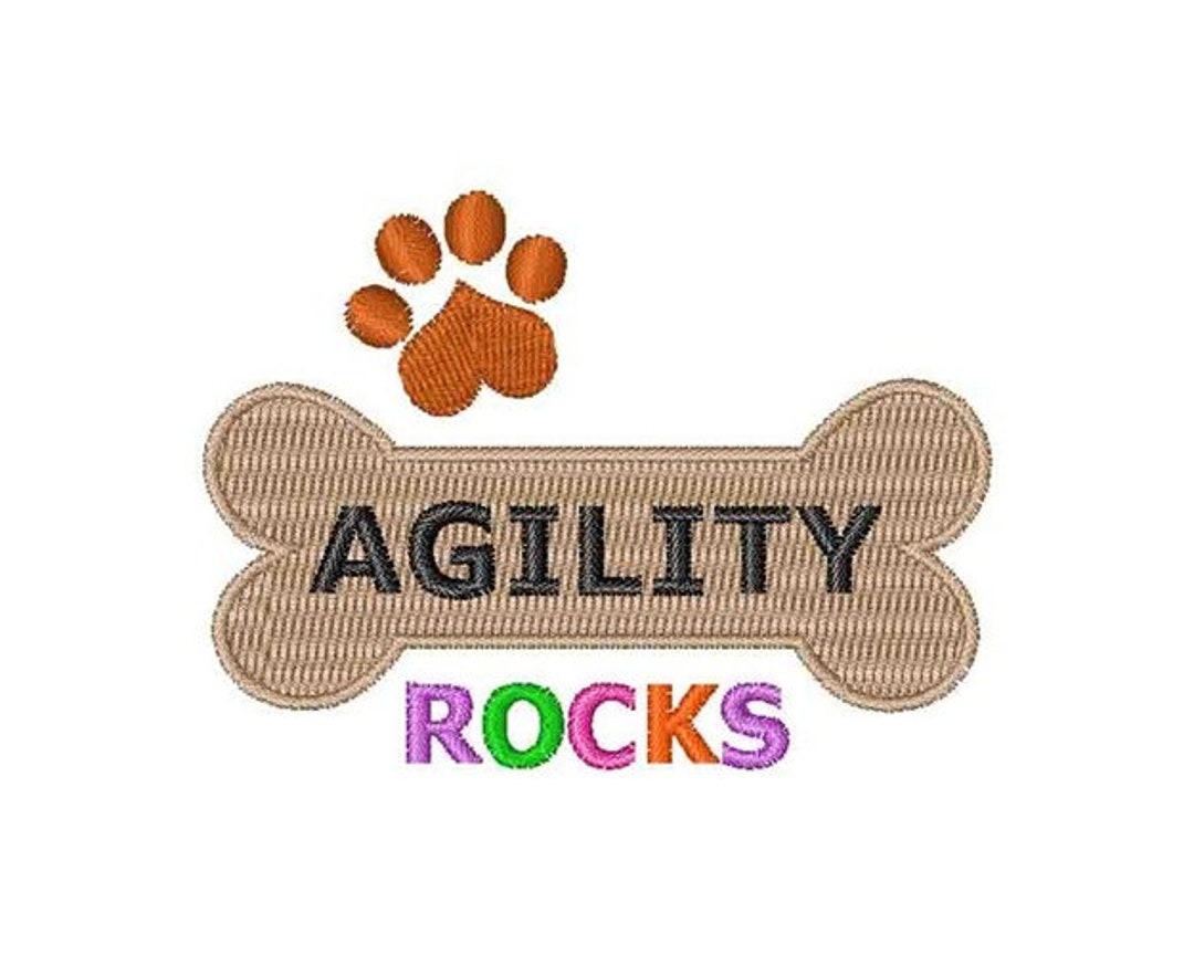 Dog Agility Rocks - Machine Embroidery Design - Etsy