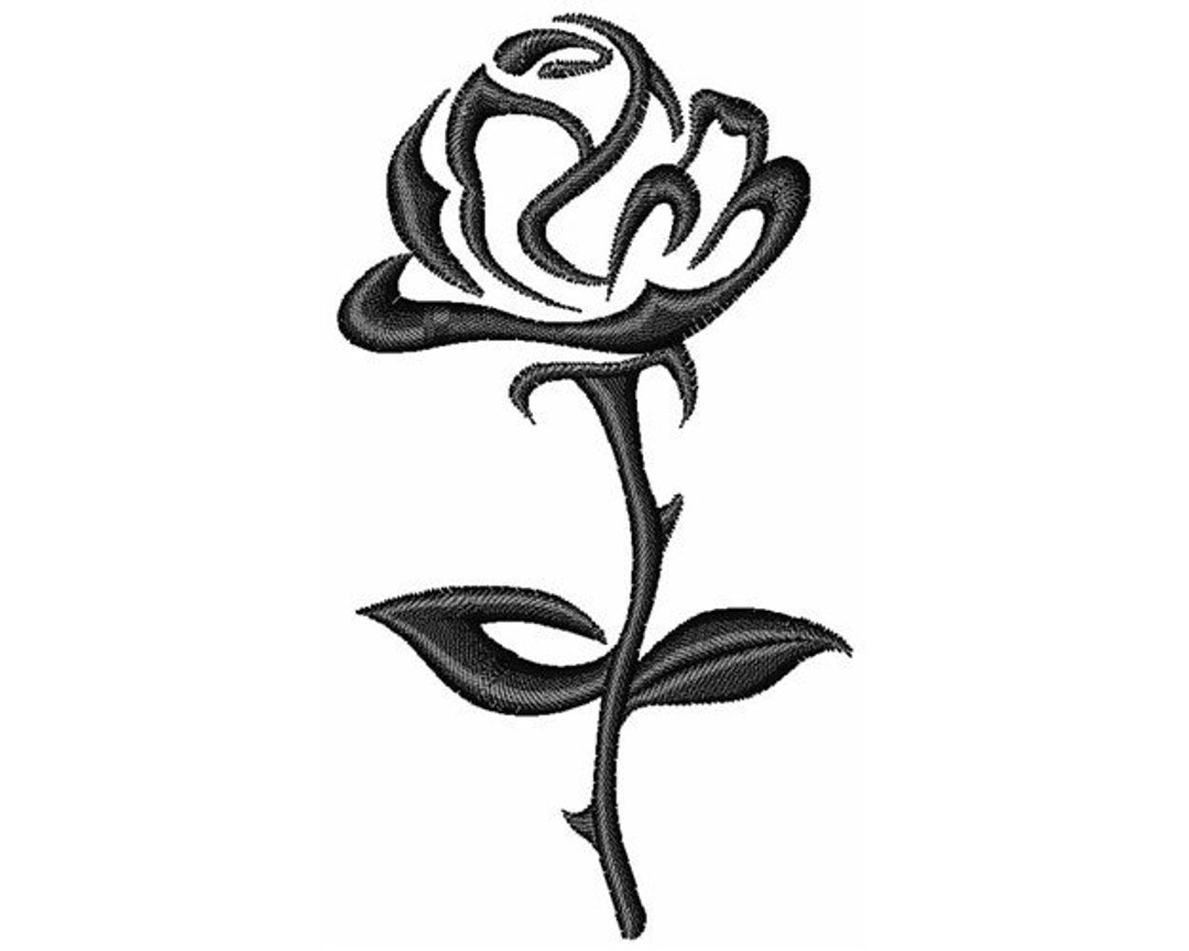 One Color Rose - Machine Embroidery Design - Etsy
