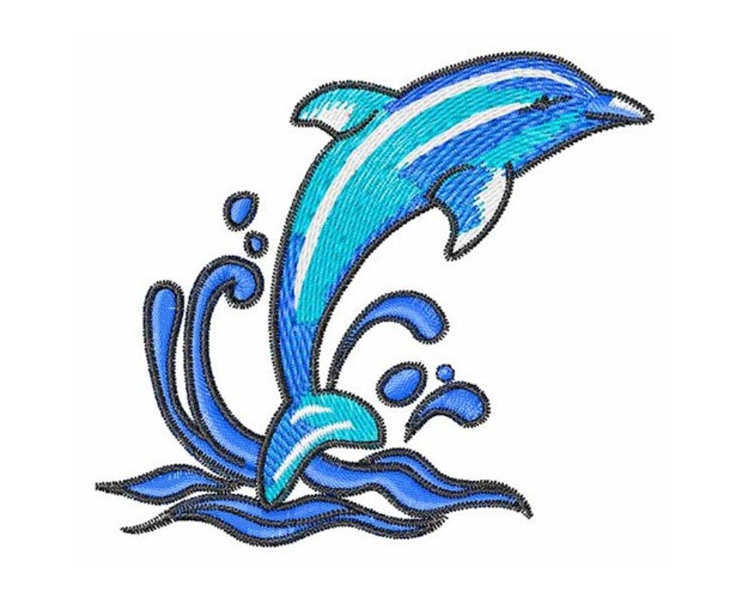 Dolphin - Machine Embroidery Design - Etsy
