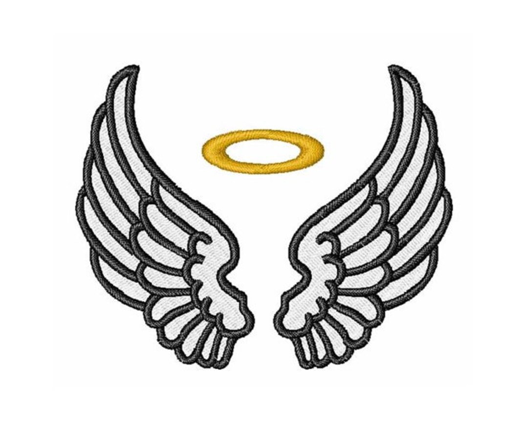 Angel Wings With Halo - Machine Embroidery Design - Etsy