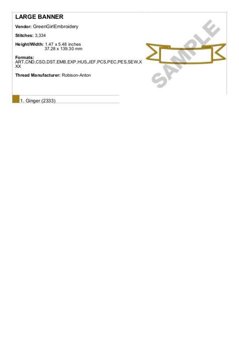 Large Banner Machine Embroidery Design - Etsy