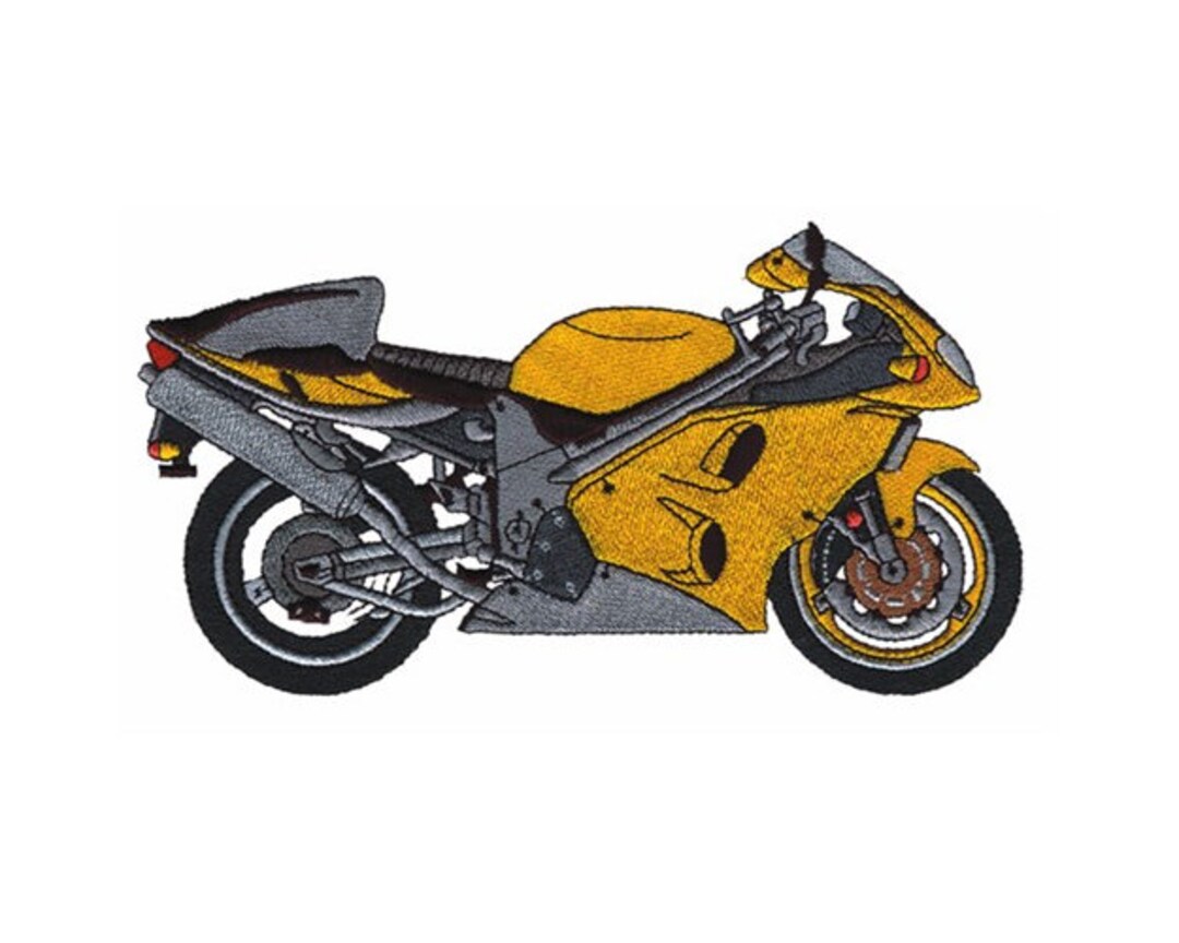 Motorcycle Machine Embroidery Design - Etsy