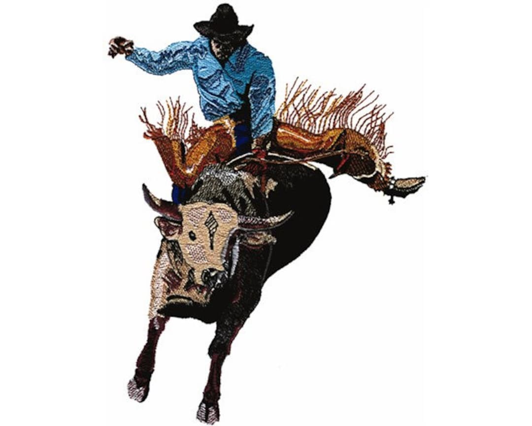 Large Bullrider - Machine Embroidery Design - Etsy
