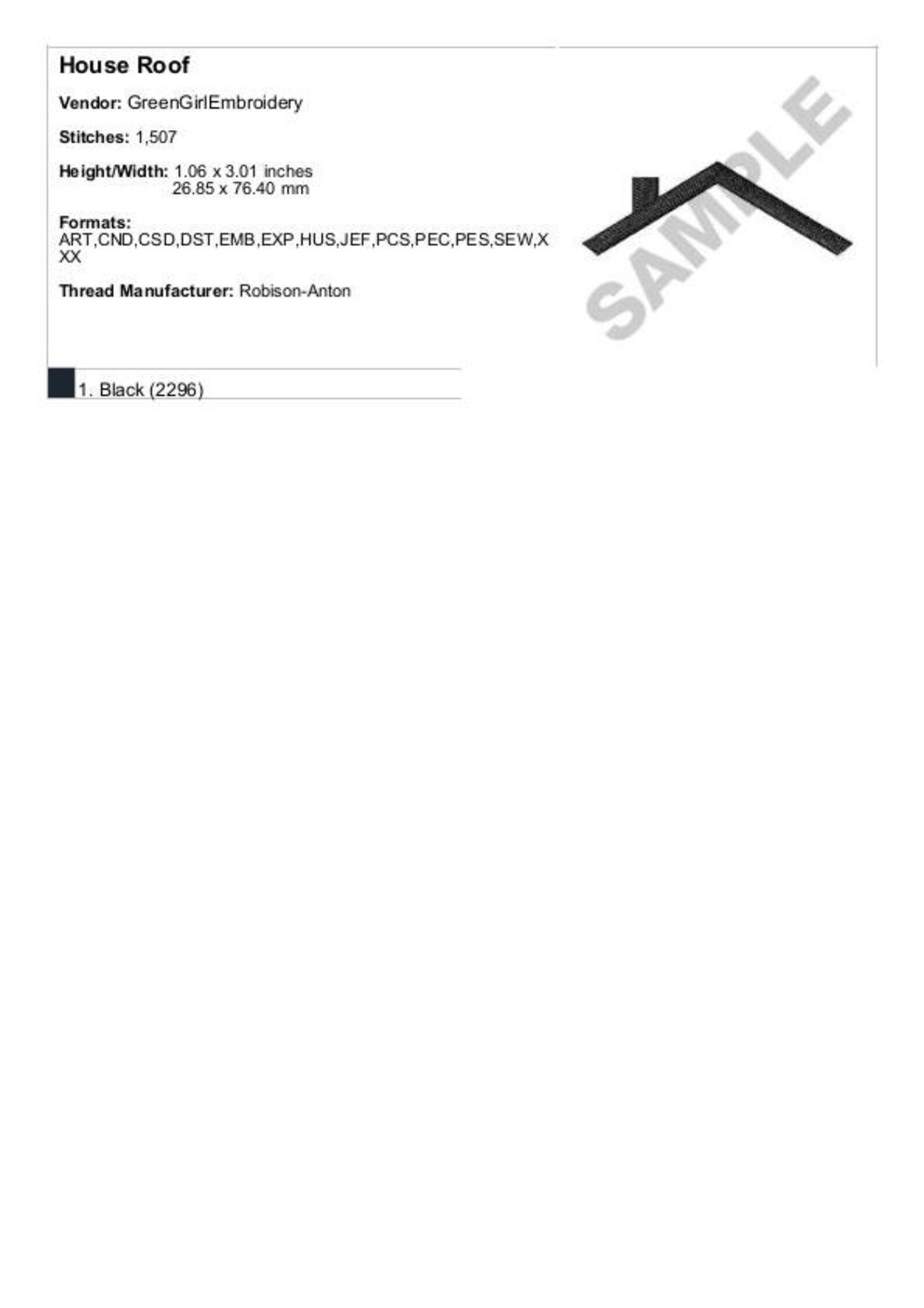 House Roof - Machine Embroidery Design - Etsy