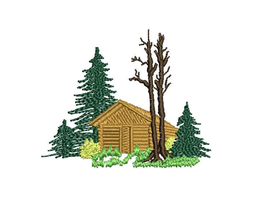 Log Cabin - Machine Embroidery Design - Etsy