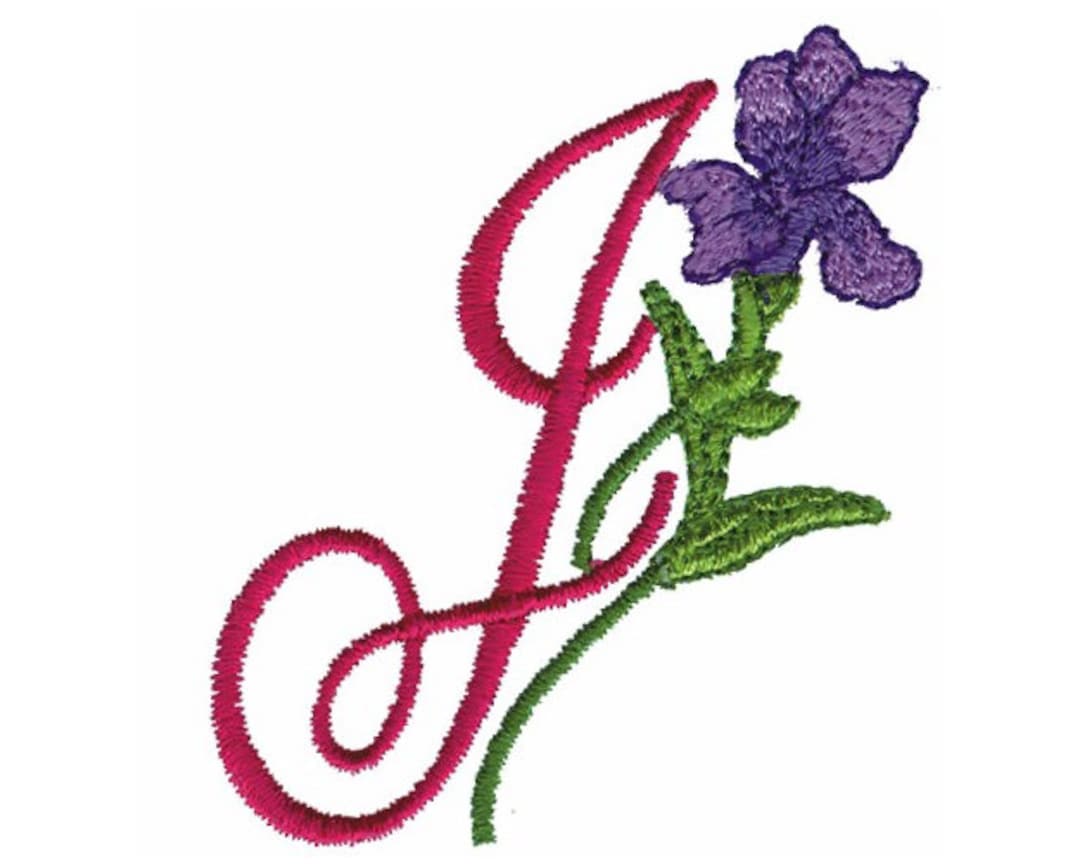 Floral J - Machine Embroidery Design - Etsy