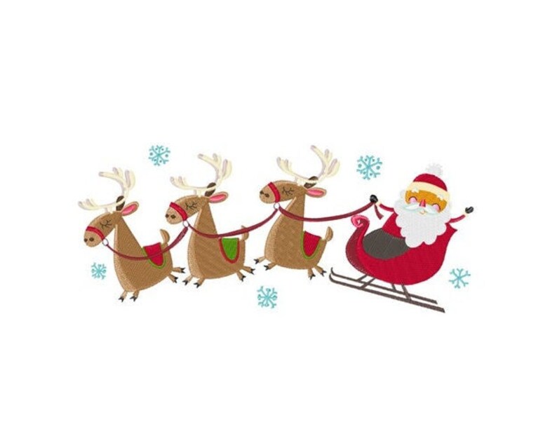 Santas Sleigh Machine Embroidery Design - Etsy
