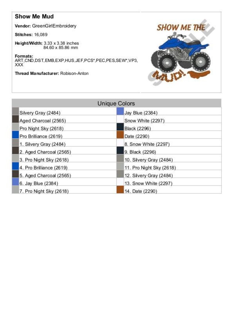 Show Me Mud Machine Embroidery Design - Etsy
