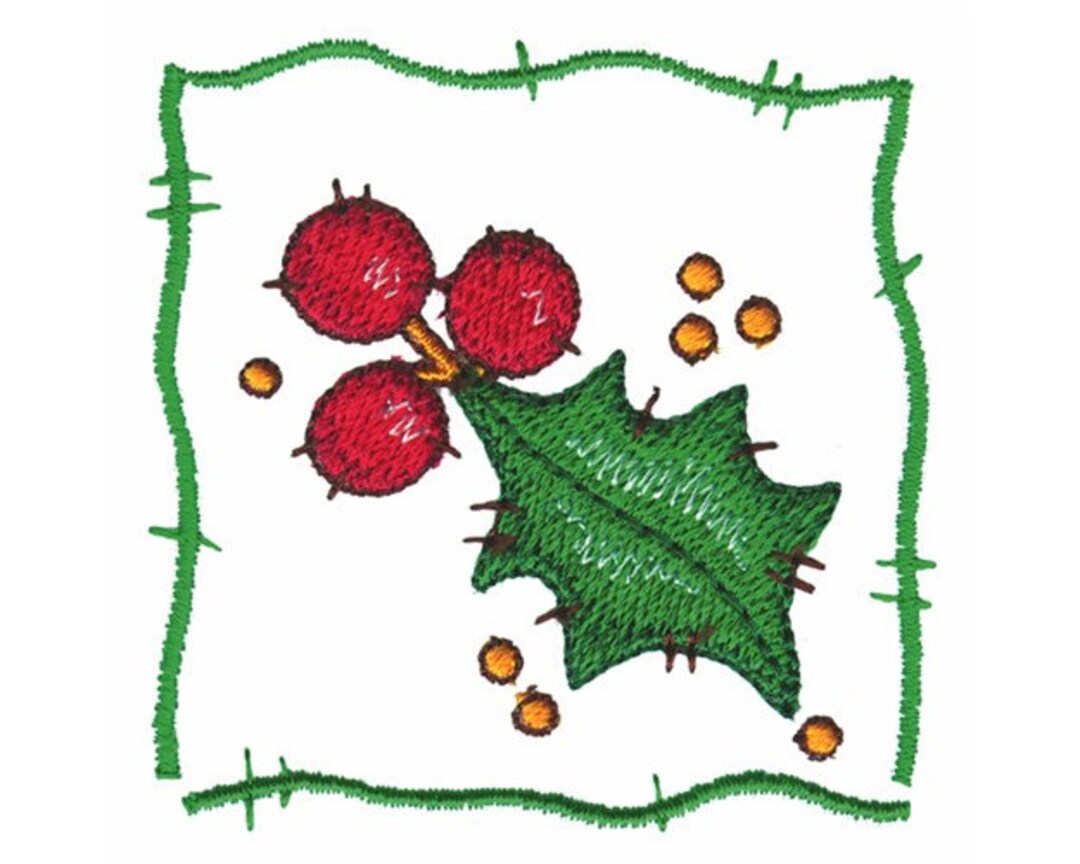 Holly Machine Embroidery Design - Etsy
