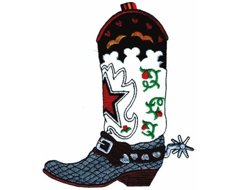 Cowboy Boot - Machine Embroidery Design - Etsy