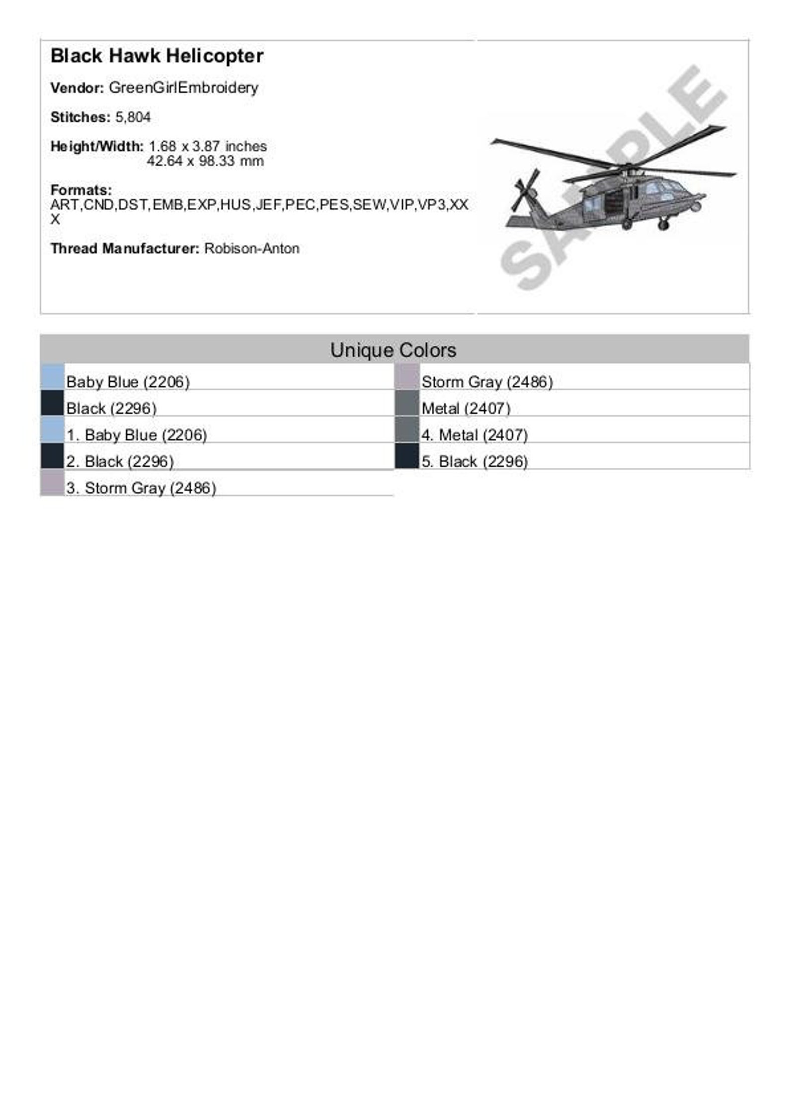Black Hawk Helicopter Machine Embroidery Design - Etsy