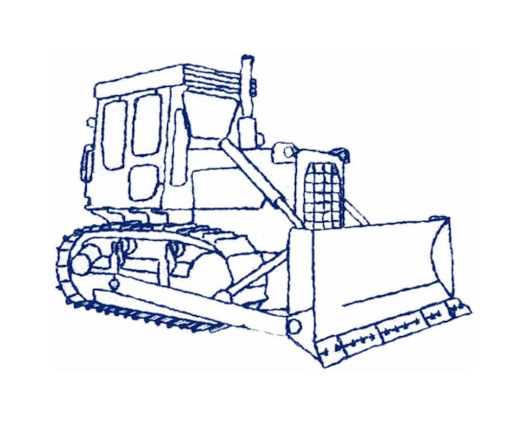Bulldozer Outline - Machine Embroidery Design - Etsy