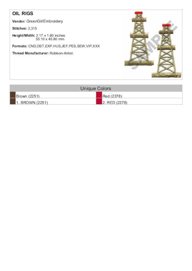 Oil Rigs - Machine Embroidery Design - Etsy