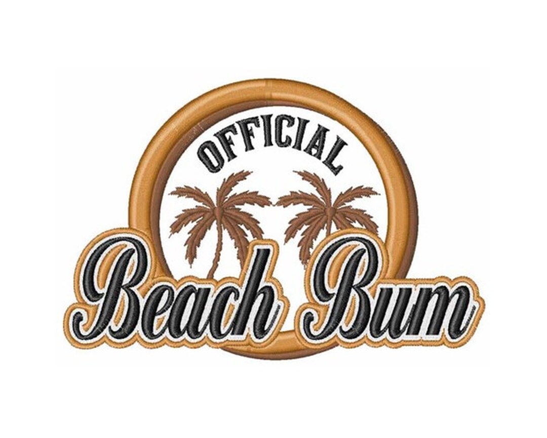Official Beach Bum - Machine Embroidery Design - Etsy