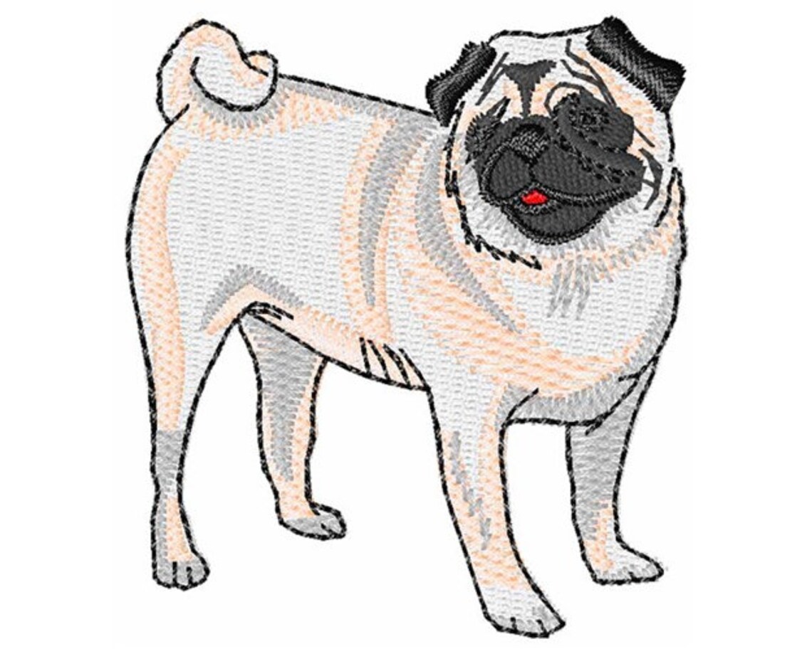 Pug Machine Embroidery Design - Etsy