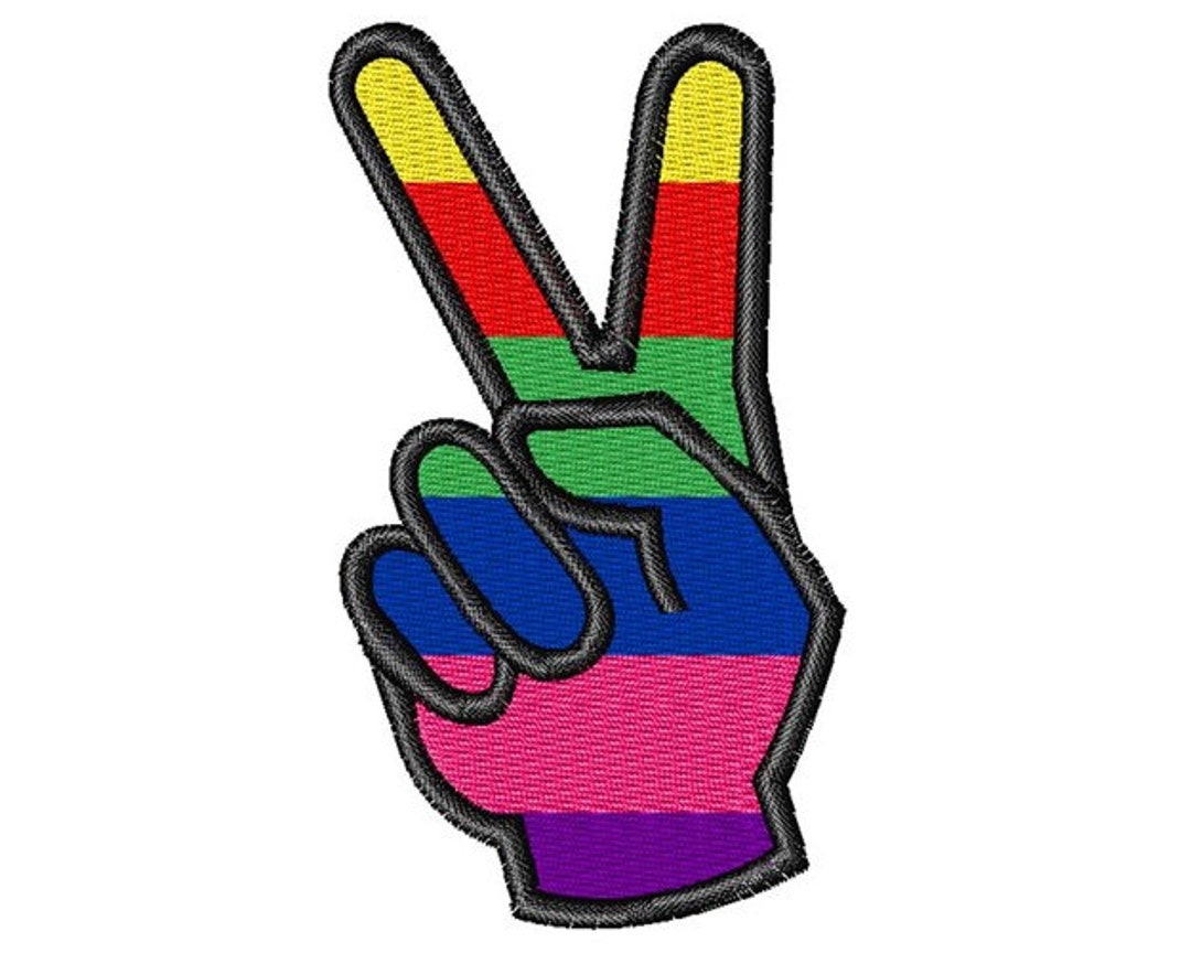 Peace Sign Hand - Machine Embroidery Design - Etsy