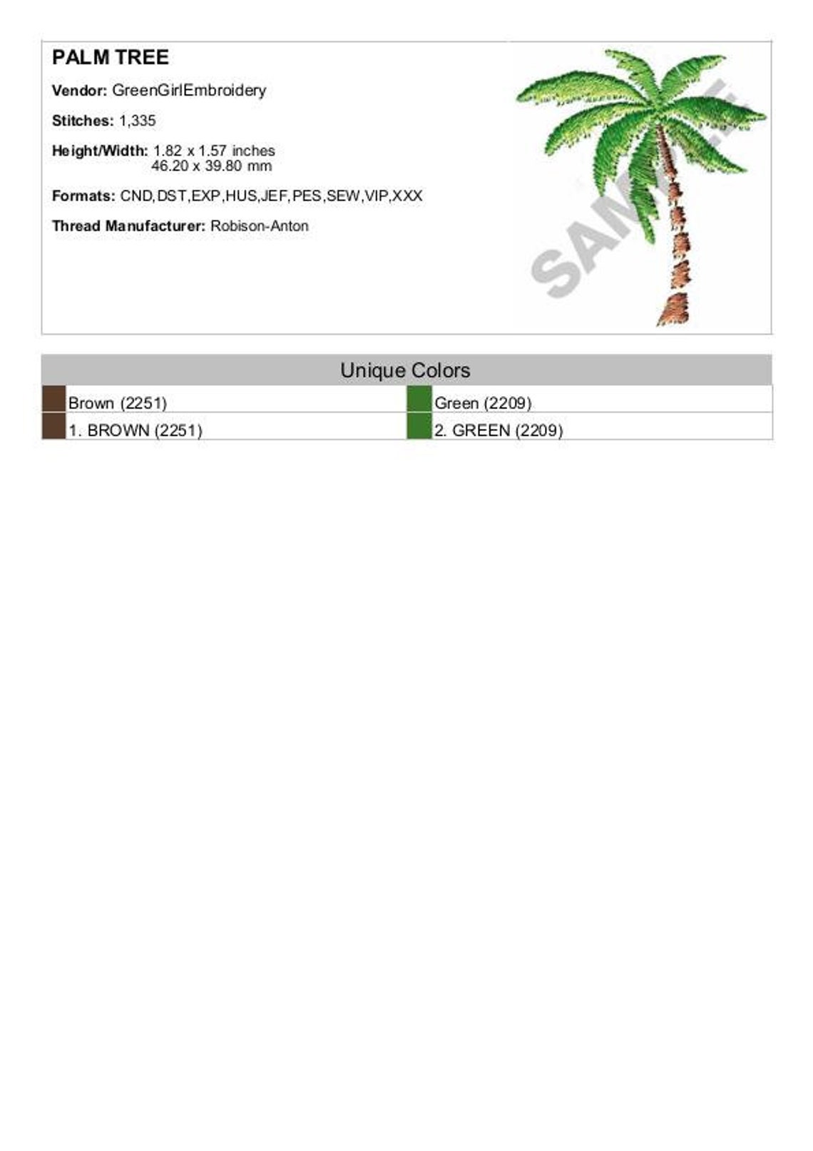 Small Palm Tree Machine Embroidery Design - Etsy