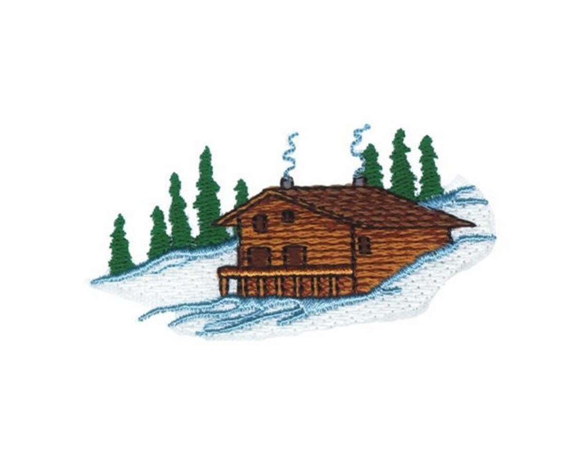 Mountain Cabin Machine Embroidery Design - Etsy