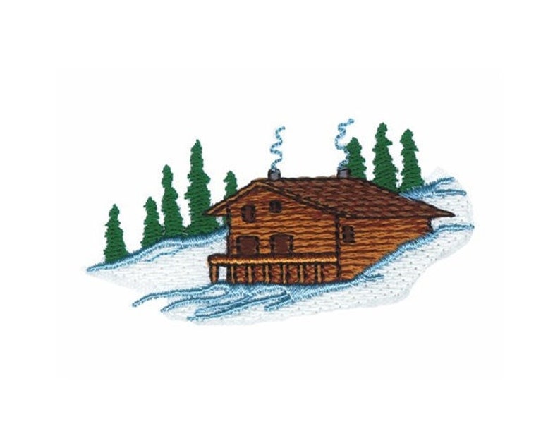 Mountain Cabin Machine Embroidery Design - Etsy