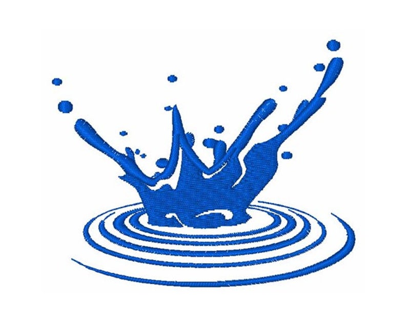 Water Splash Machine Embroidery Design - Etsy