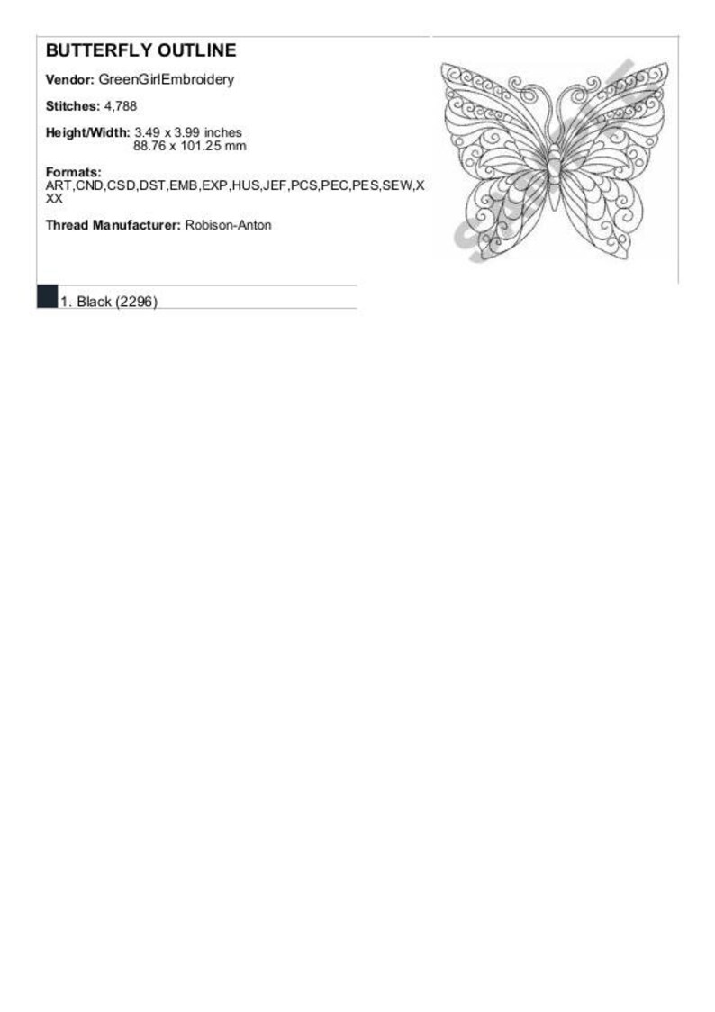 Butterfly Outline Machine Embroidery Design - Etsy