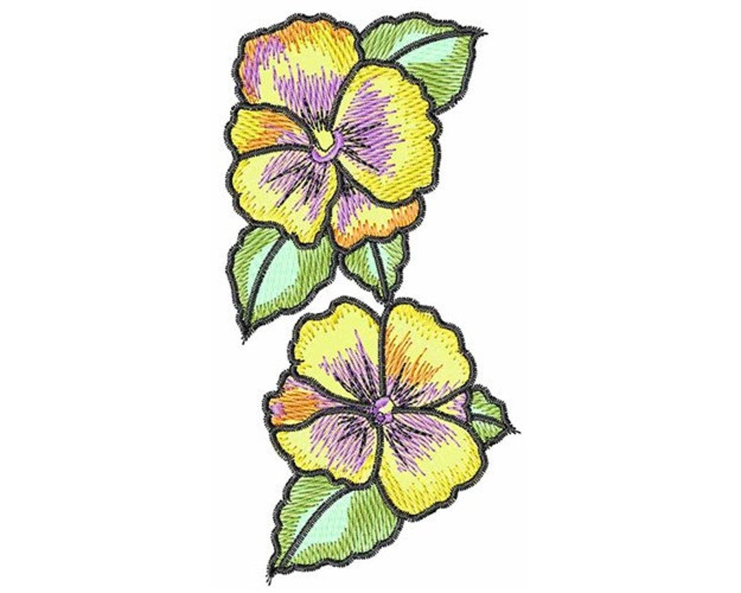 Pansy Flower Border - Machine Embroidery Design - Etsy