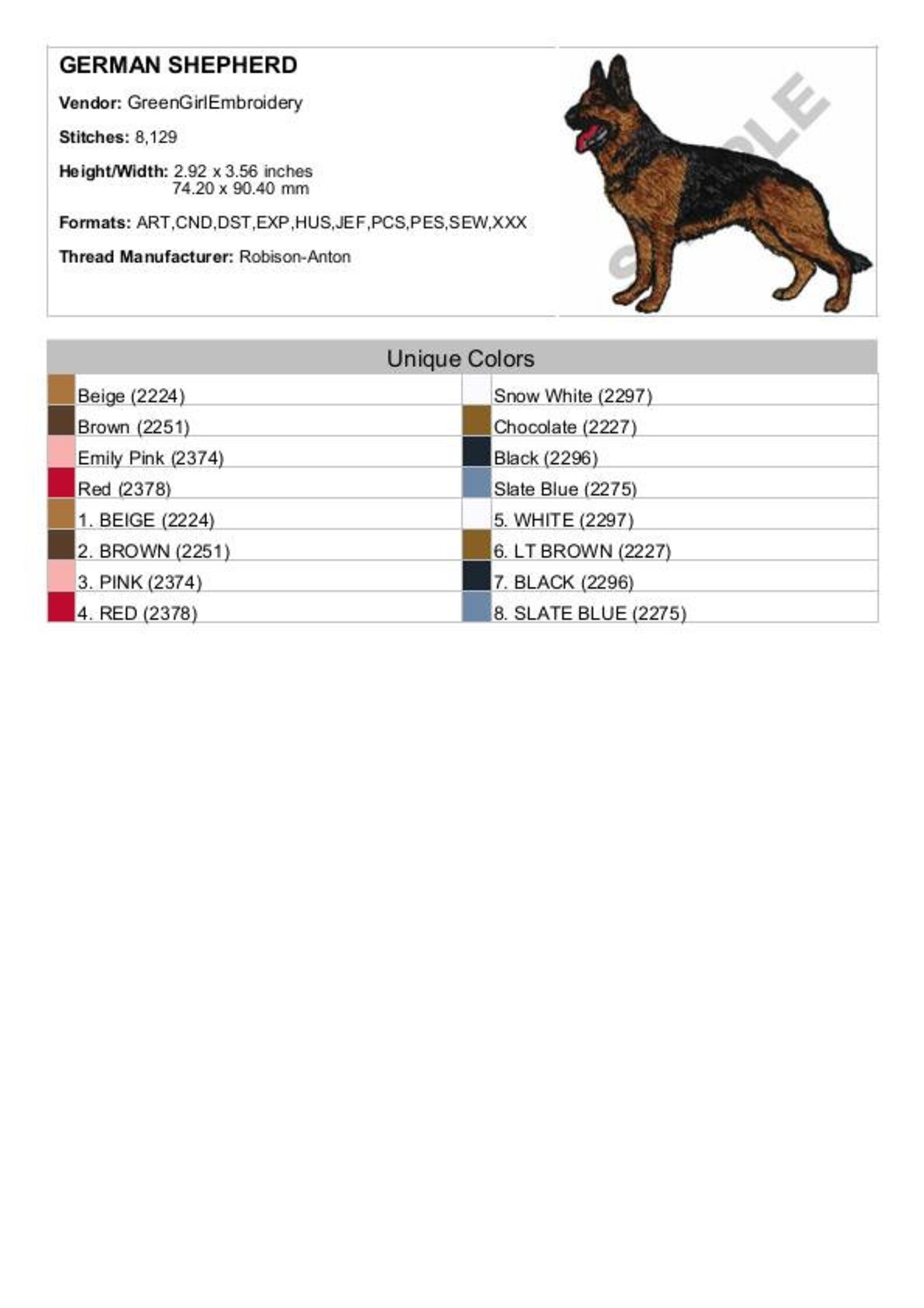German Shepherd Machine Embroidery Design - Etsy