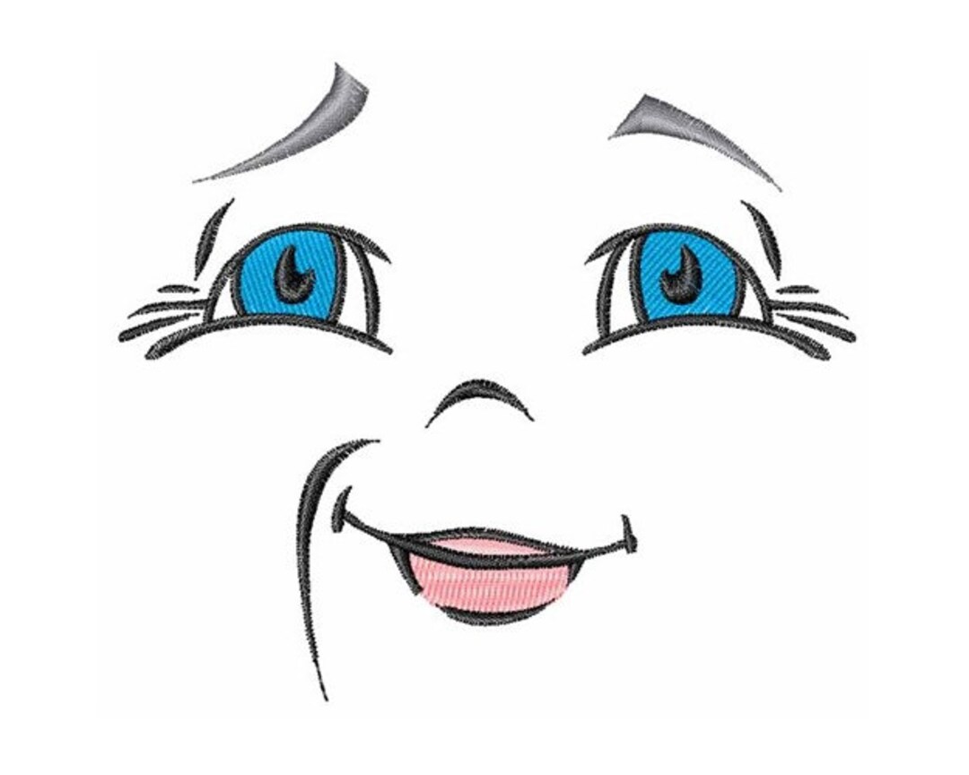 Doll Face 10 - Machine Embroidery Design - Etsy
