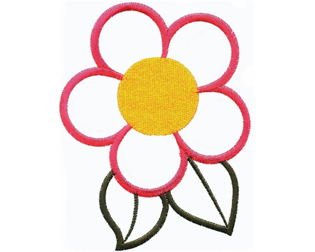 Floral Outline Machine Embroidery Design - Etsy