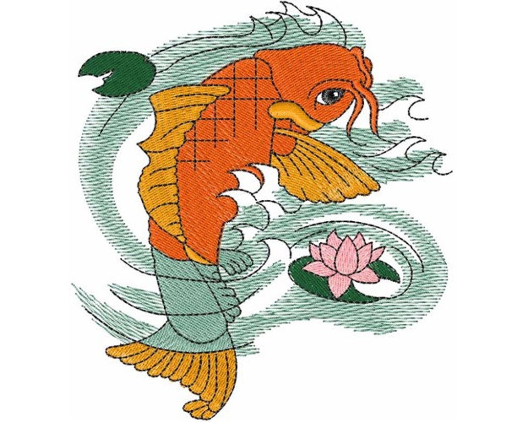 Koi - Machine Embroidery Design - Etsy