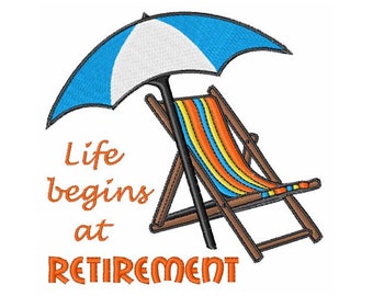 Life Begins at Retirement Machine Embroidery Design - Etsy