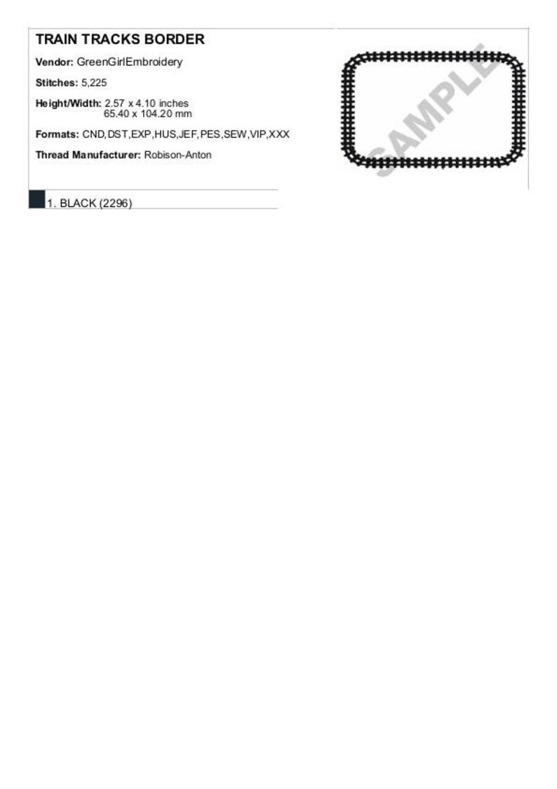 Train Tracks Border - Machine Embroidery Design - Etsy