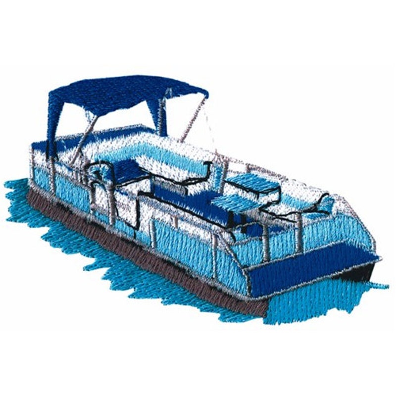 Pontoon Boat Embroidery Design - Etsy