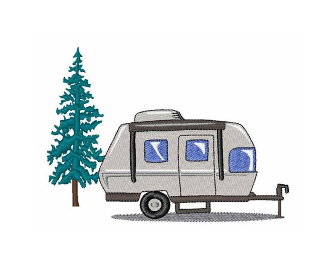 Camper Trailer - Machine Embroidery Design - Etsy