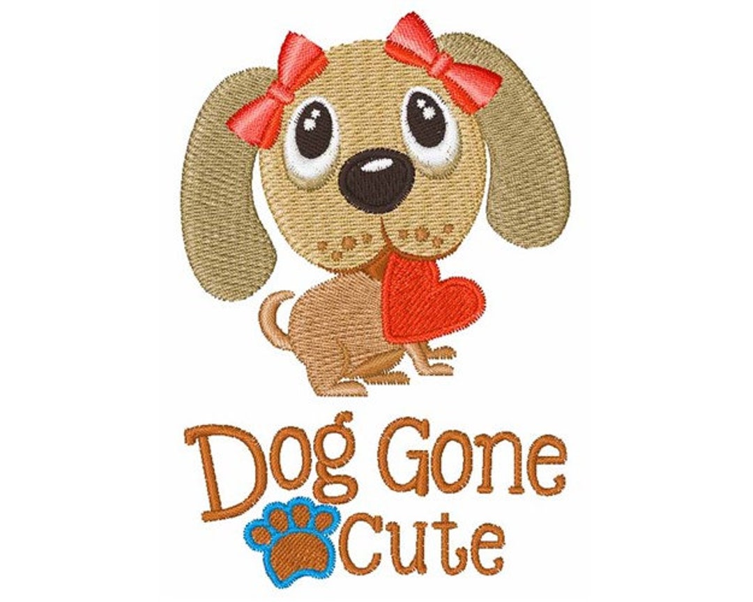 Dog Gone Cute - Machine Embroidery Design - Etsy