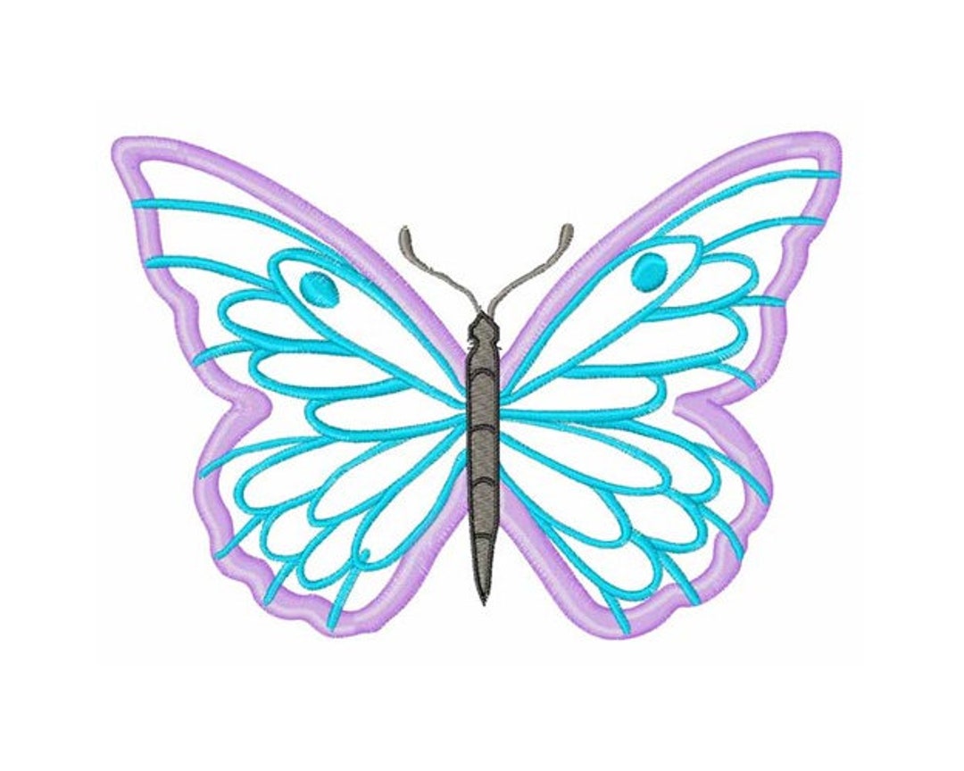 Large Butterfly Applique Machine Embroidery Design - Etsy