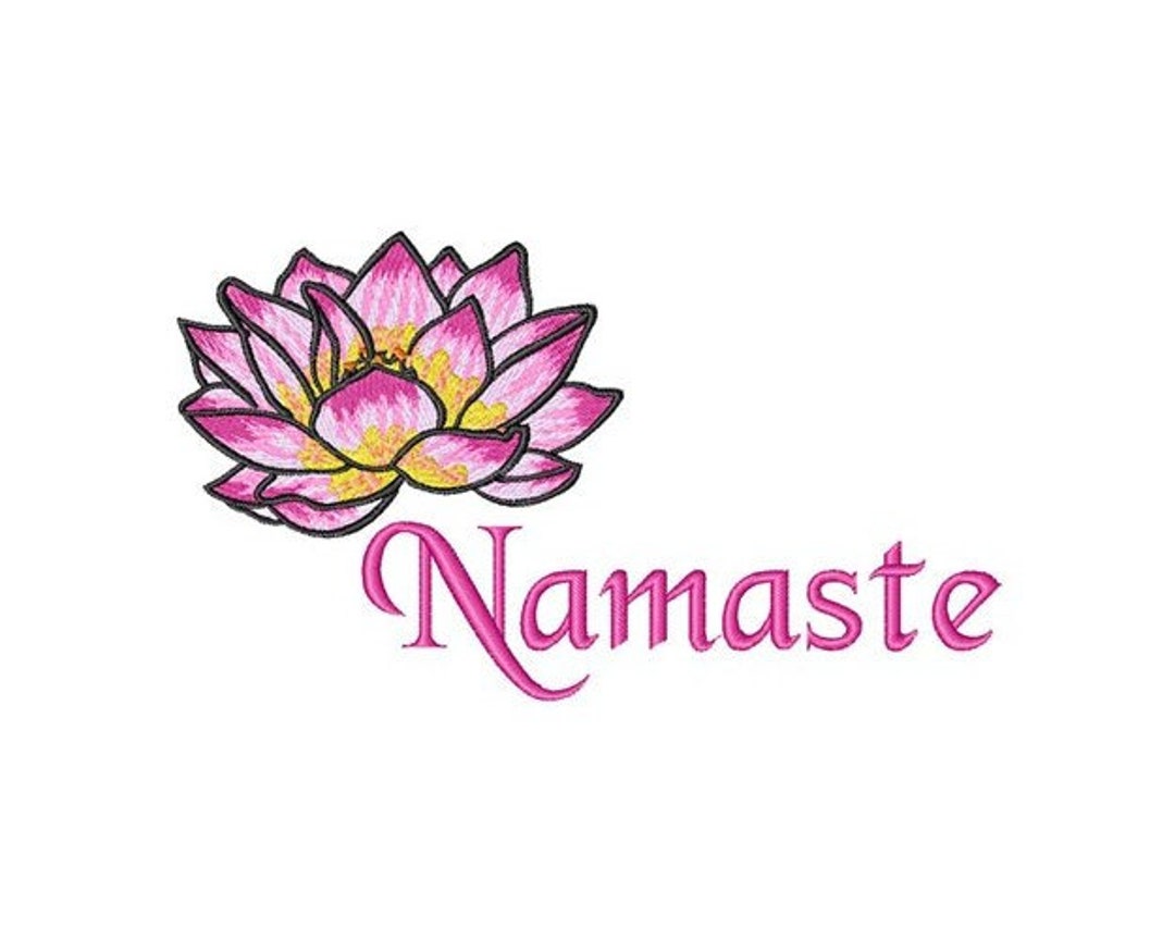 Lotus Namaste - Machine Embroidery Design - Etsy