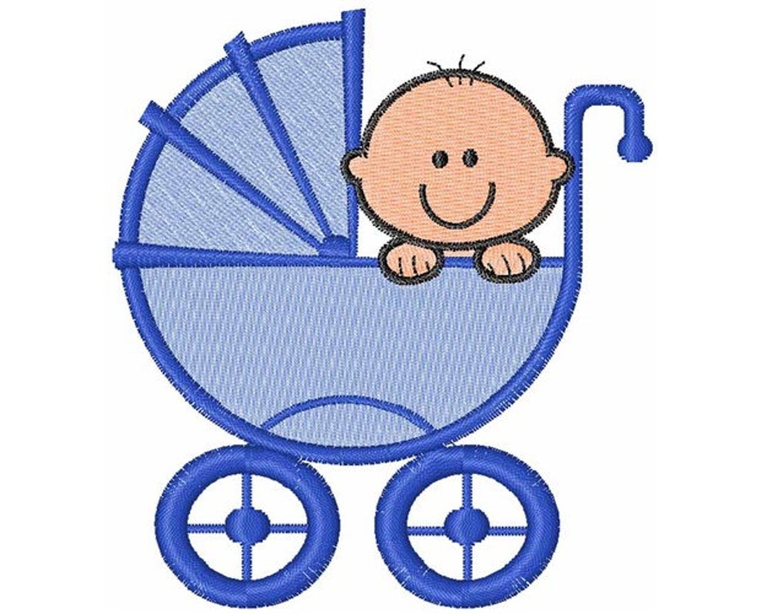 Baby Boy in Carriage - Machine Embroidery Design - Etsy
