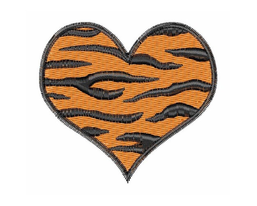 Tiger Heart Machine Embroidery Design - Etsy
