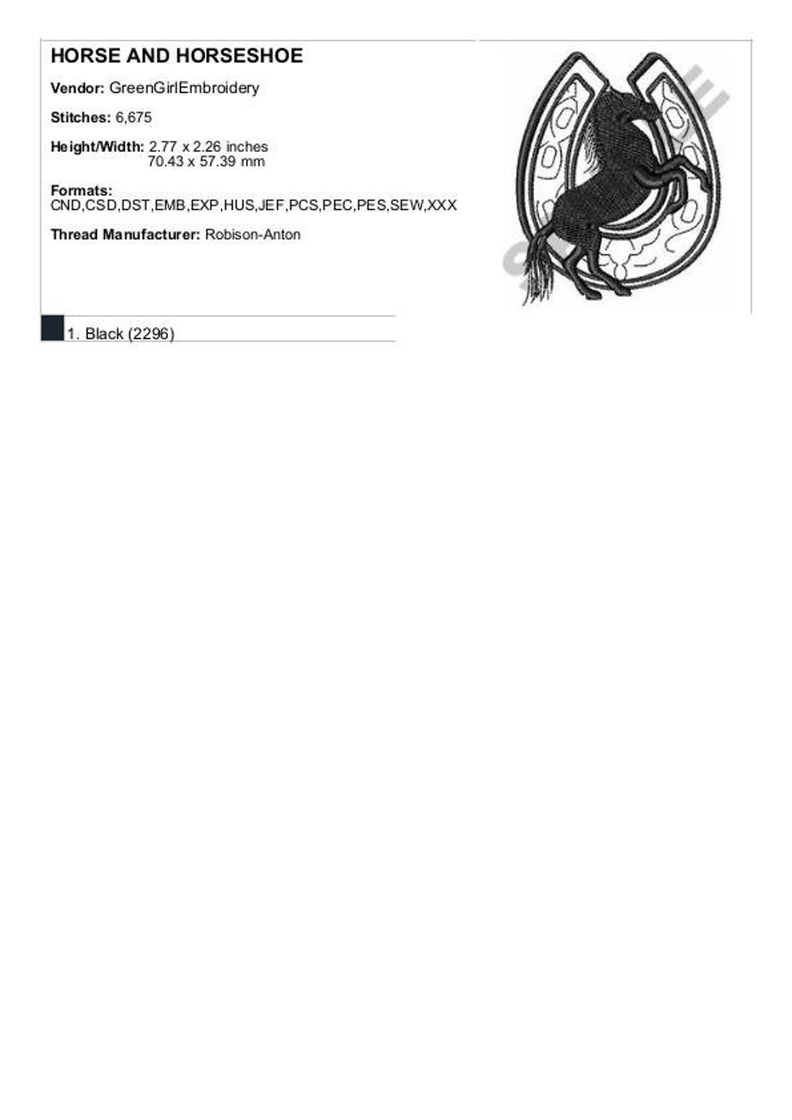 Horse and Horseshoe Machine Embroidery Design - Etsy