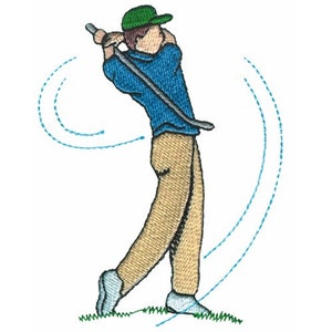 Golfer - Machine Embroidery Design - Etsy