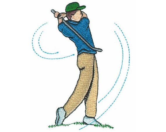 Golfer Machine Embroidery Design - Etsy