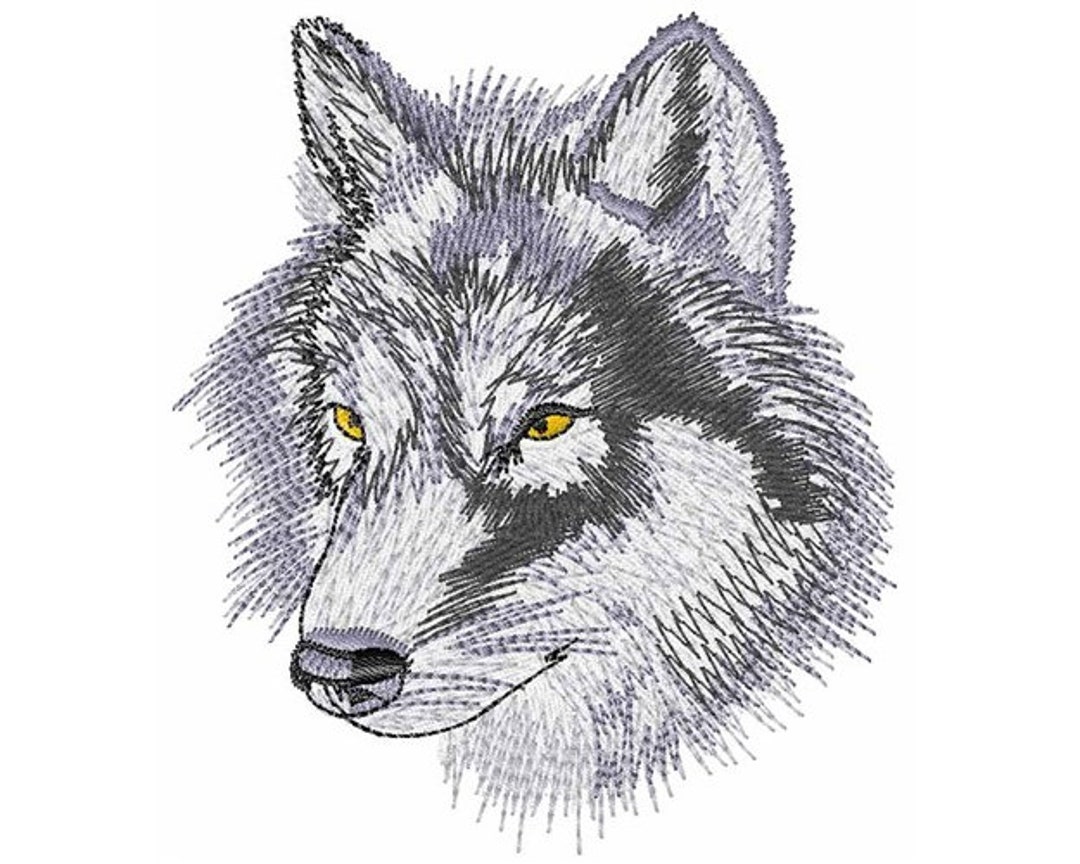 Gray Wolf Head - Machine Embroidery Design - Etsy