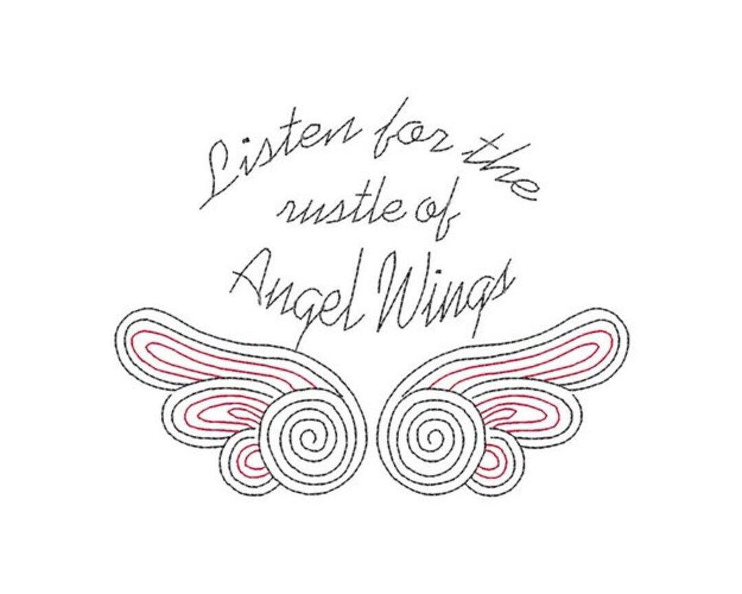 Rustle of Angel Wings Machine Embroidery Design - Etsy