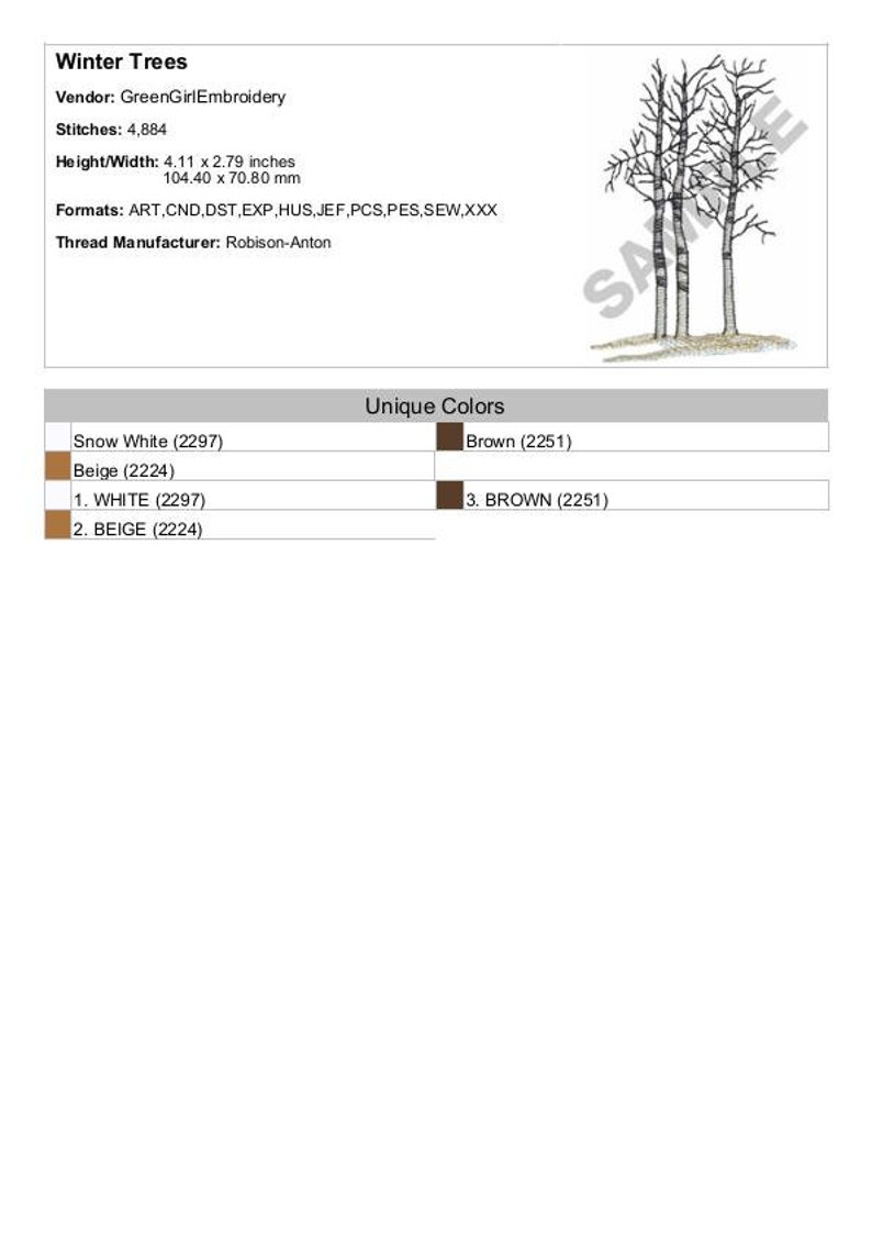 Winter Trees Machine Embroidery Design - Etsy