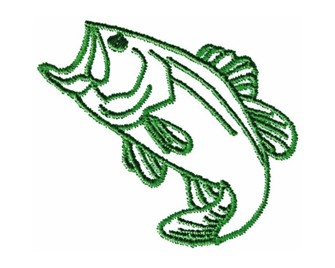 Bass Outline Machine Embroidery Design - Etsy