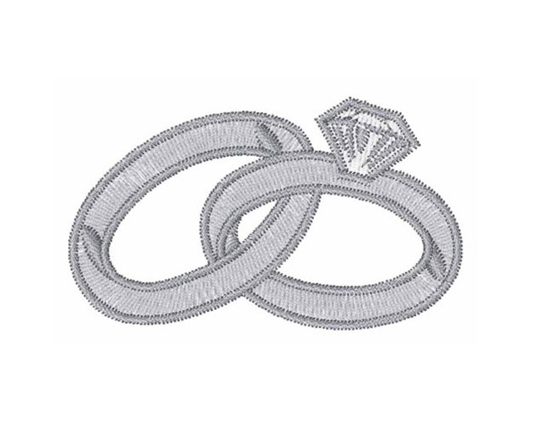 Wedding Rings - Machine Embroidery Design - Etsy
